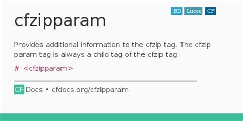 Cfzipparam Code Examples And Cfml Documentation