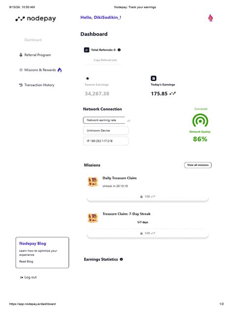 Nodepay Track Your Earnings Pdf