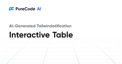 Build Great Tailwindotification Interactive Table Components Faster Using Ai Tools
