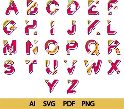 Abstract Clipart Alphabet Letter Templatesdigital Svg Download Not