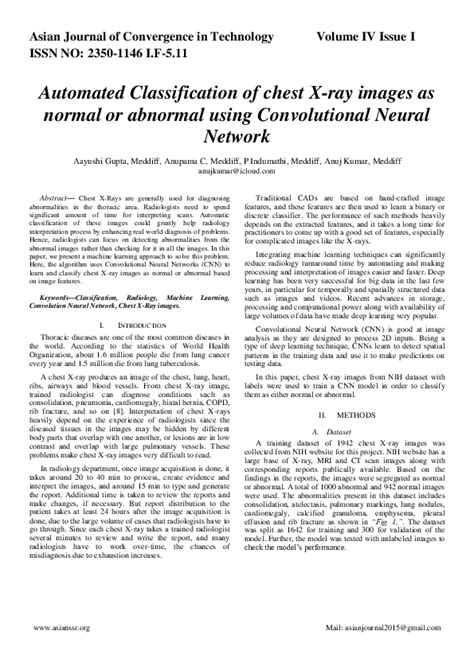 pdf automated classification of chest x ray images as normal or