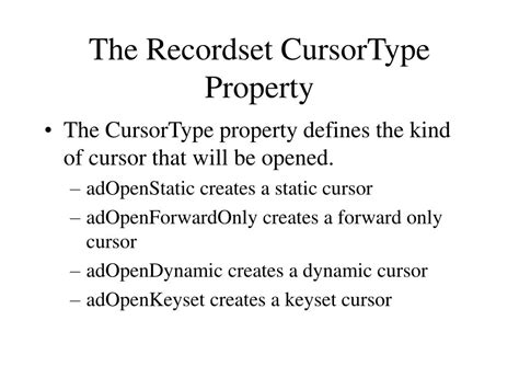 Ppt Programming The Recordset Object Powerpoint Presentation Free