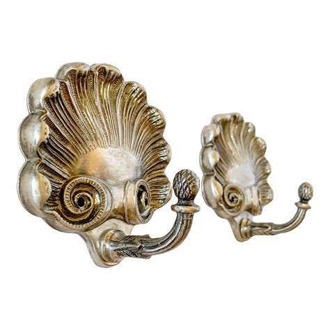 Vintage Portuguese Silver Clam Shell Hooks A Pair Chairish