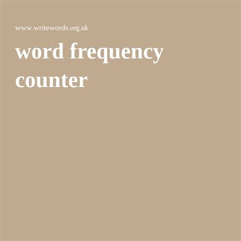 Word Frequency Counter Words Frequencies Counter
