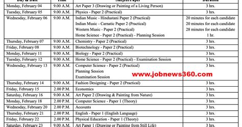 ISC ICSE Timetable Published For Feb March Exams