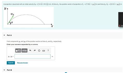 Solved A Projectile Is Launched With An Initial Velocity Vo Chegg