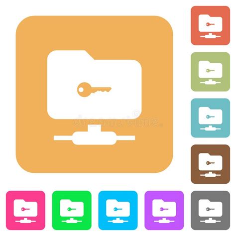 ftp secure rounded square flat icons stock vector illustration of
