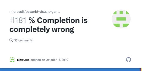 Completion Is Completely Wrong · Issue 181 · Microsoftpowerbi Visuals Gantt · Github