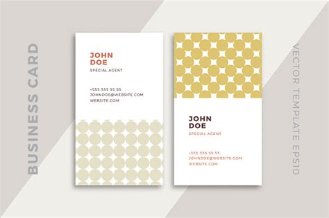 트렌디 한 창조적 인 명함 수직 템플릿 현대적인 기하학적 패턴의 기업 문구 모형 샘플 텍스트가있는 간단한 벡터 편집 가능한 배경