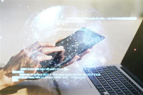 Premium Photo Multi Exposure Of Abstract Programming Language