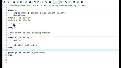 Kiran Venna On Linkedin Finding Observations With All Missing Values Easily In Sas Shorts