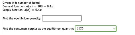 solved given x is number of items demand function d x