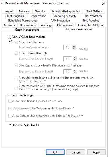 Disable Client Option