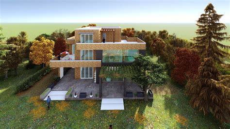 3d Model Residential Villa Revit Project Vr Ar Low Poly Cgtrader