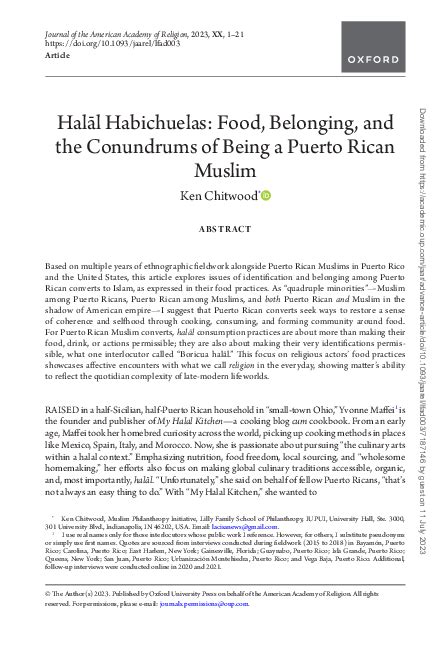 Pdf Halāl Habichuelas Food Belonging And The Conundrums Of Being A