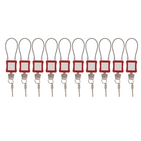 Stainless Steel Lockout Tagout Cables 10 Pack With 20 Keys For