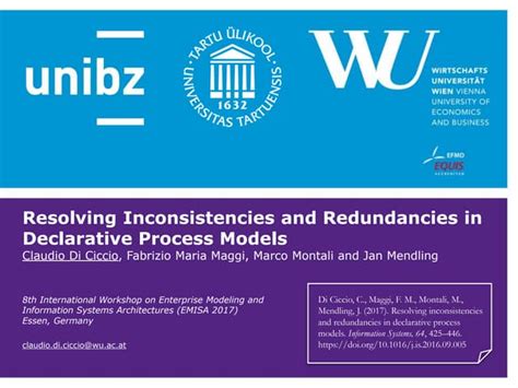 Resolving Inconsistencies And Redundancies In Declarative Process Models Ppt