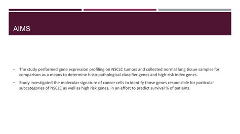 Gene Expression Based Classification Of Non Small Cell Lung Carcinomas Ppt