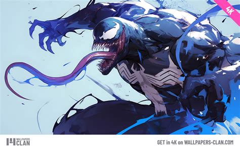 Venom Marvel Comics Action Pose Desktop Wallpaper 4k