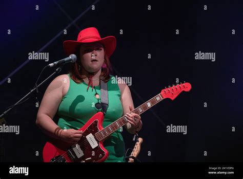 Hollie Singer Of Adwaith Play Walled Garden At Green Man 2022 Music Festival In Wales Uk