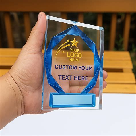 Personalized Acrylic Award Plaque Custom Engraved Trophy With Logo