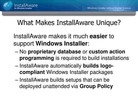 PPT InstallAware For Windows Installer PowerPoint Presentation Free Download ID 4715288