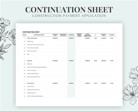 Construction Payment Application Subcontractor Payment Etsy