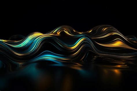 Premium Ai Image Metallic Abstract Wavy Liquid Background Layout Design Tech Innovation