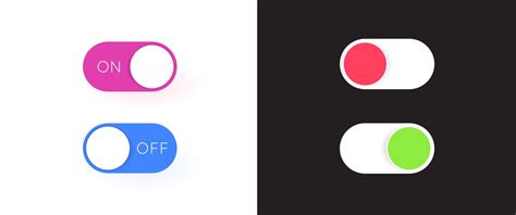 On Off Slider Mobile Ui Toggle Vector Images Over