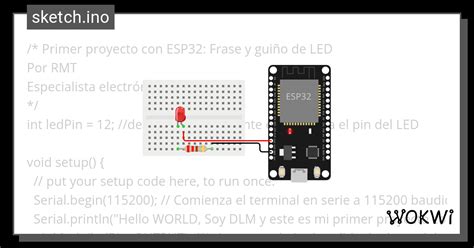 Rmt Esp 32 1 Texto Y Parpadeo Wokwi Esp32 Stm32 Arduino Simulator