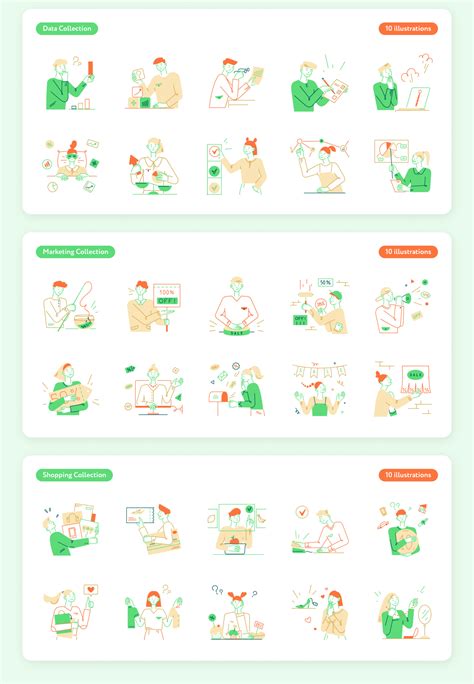 Xelery Illustrations Collection On Yellow Images Creative Store 123529