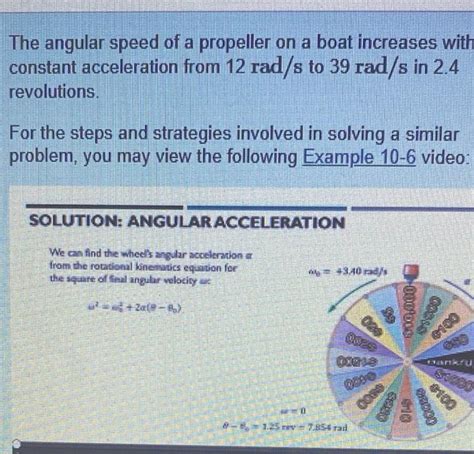 solved the angular speed of a propeller on a boat increases