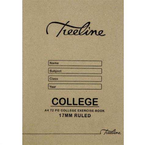 Treeline Exercise Book A4 72pg Ruled 17mm