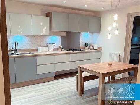 ربوطرح 20 مدل جذاب و شیک از کابینت آشپزخانه مدرن سفید و طوسی رنگ