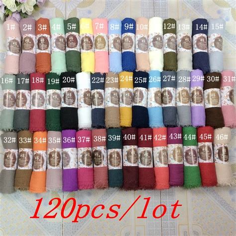 스카프 목도리 이슬람 머리 히잡 주름 랩 플레인 주름 버블 비스코스 롱 플리츠 120 피스long Scarf Women