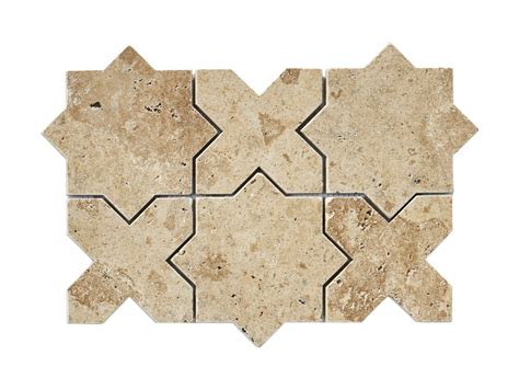 Terra Crema Travertine 4 Star Cross Mosaic Natamar