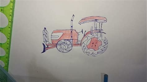 រៀន គូរ ត្រាក់ទ័រ រួញដី ️👍 Drawing Youtube