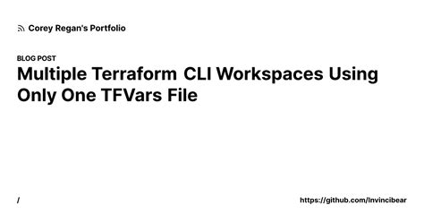 Multiple Terraform Cli Workspaces Using Only One Tfvars File