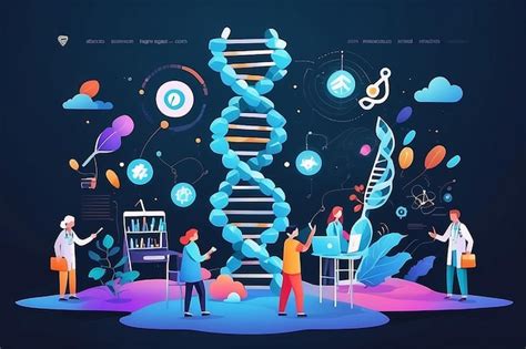 Premium Ai Image Neurology Genetics Concept Flat Style Little People