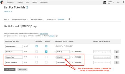 Use MailChimp Merge Tags With Genesis ENews Extended Ginger Coolidge