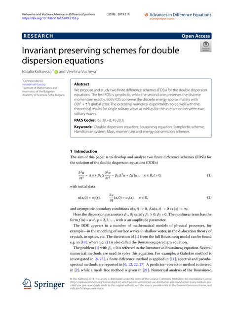 Pdf Invariant Preserving Schemes For Double Dispersion Equations