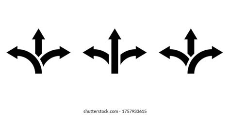 Three Way Arrow Three Directional Arrow Stock Vector Royalty Free 2413165429 Shutterstock