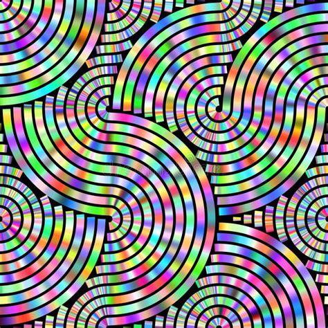 An Abstract Pattern Of Multi Colored Concentric Circles That Creates A