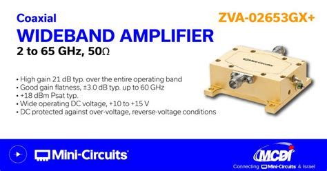Mini Circuits Zva 02653gx Wideband Amplifier Mcdi Is Mini Circuits
