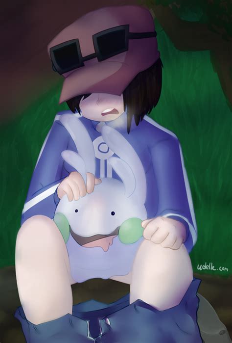 Rule 34 Ambiguous Gender Calem Pokemon Goomy Hat Human Male Nintendo Outside Panting Pokemon