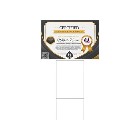 Qos Bbc Slut Certificate Yard Sign With Qr Contact Card Etsy