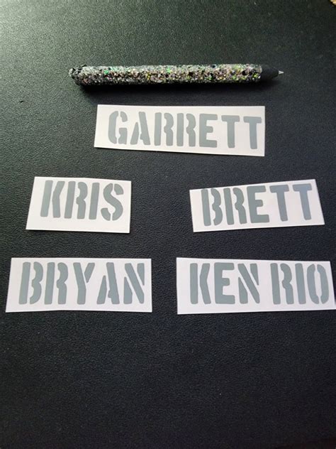 Same Font Size Custom Name Decal Name Sticker Custom Stickers Decals