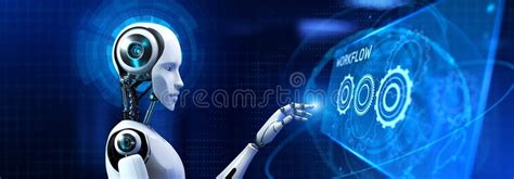 Ai Powered Workflow Automation Business And Technology Concept 3d Render Stock Illustration