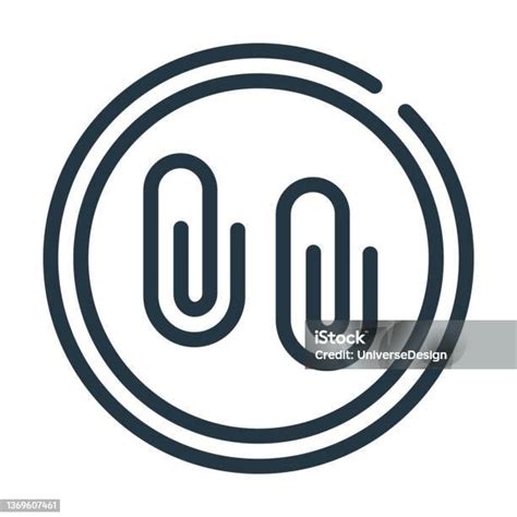 첨부 파일 얇은 선 아이콘입니다 컴퓨터 도구 및 기구 개념 격리 된 윤곽 기호에서 사무실 선형 아이콘 웹 디자인 및 앱에 대한 벡터 그림 기호 요소입니다 0명에 대한 스톡