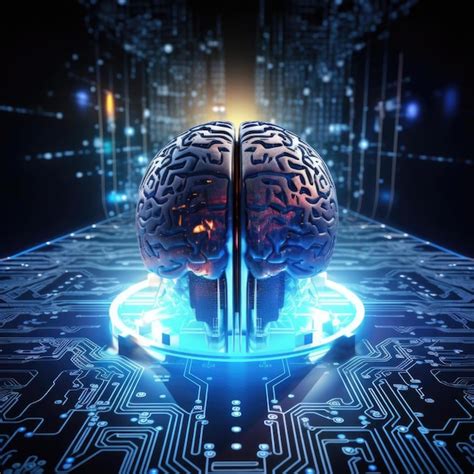 Premium Photo Circuit Board Computer With Brain Artificial Neural Network